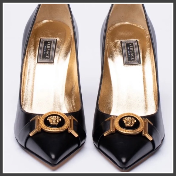 Versace | Shoes | Versace Rare Medusa Leather Stilettos 5 | Poshmark